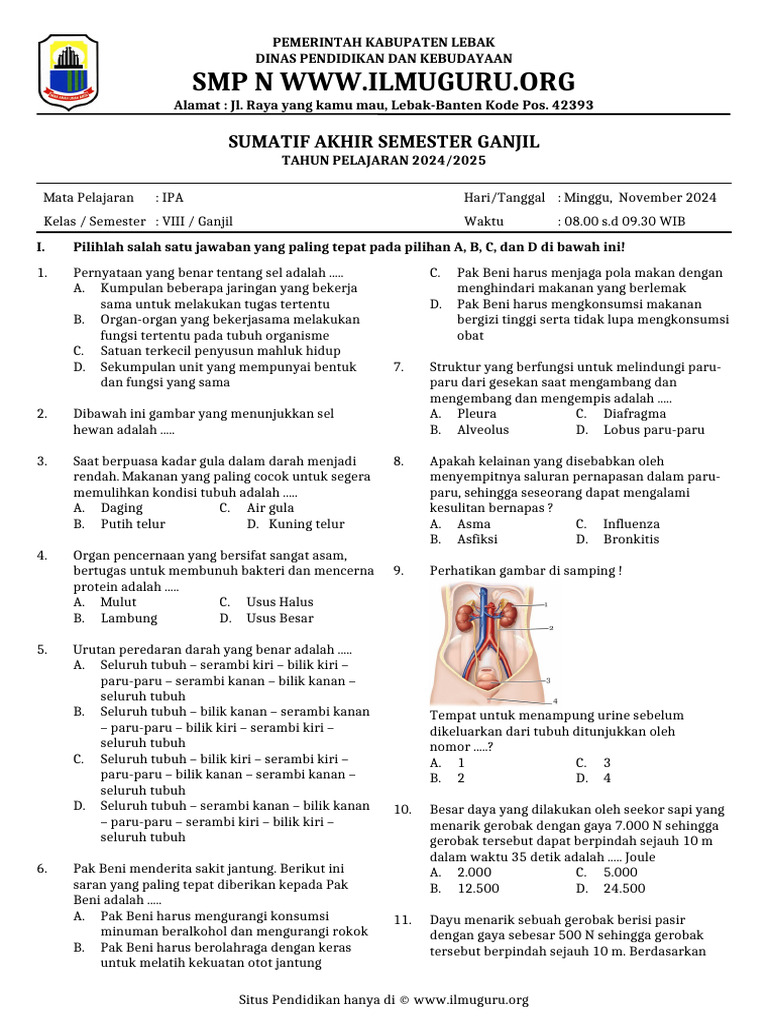 Soal SAS I IPA VIII | PDF