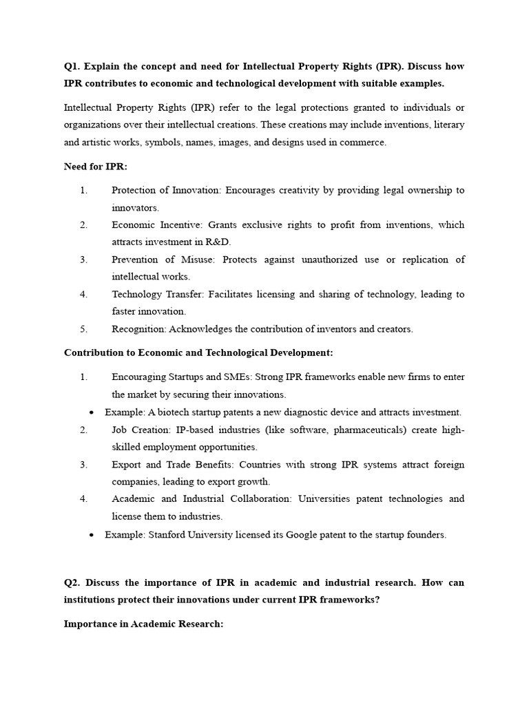 Understanding IPR and Its Importance | PDF | Intellectual Property | Patent
