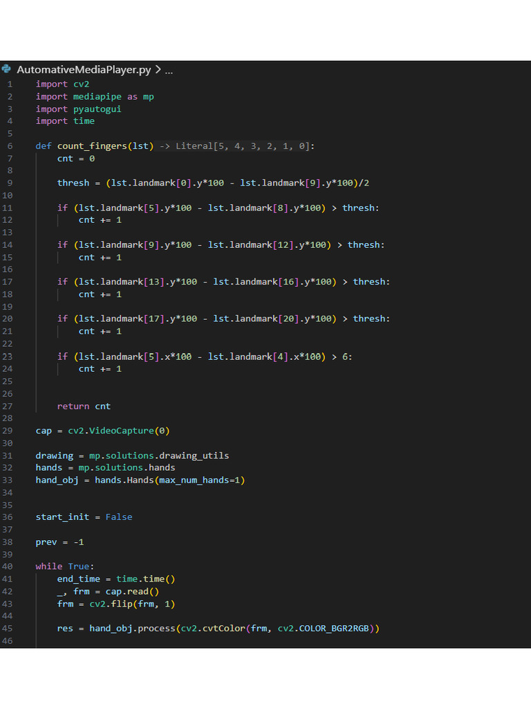 Automative Media Player(Explanation of code) | PDF | Computer Vision ...