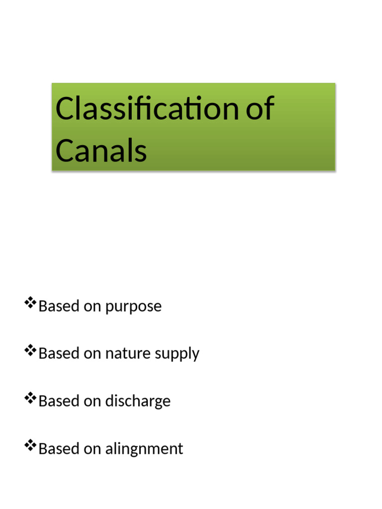 Classification of Canals | PDF | Canal | Hydroelectricity