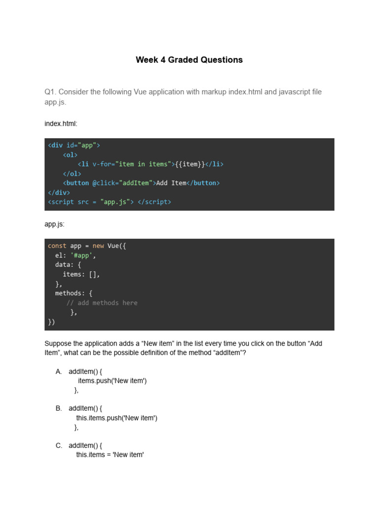 Week 4 Graded | PDF | Java Script | Software Development