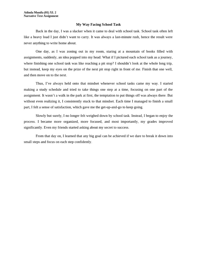 My Way Facing School Task | PDF