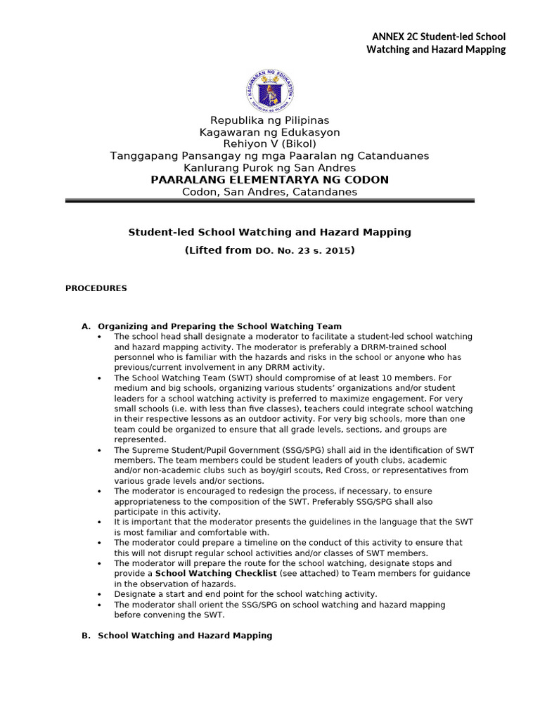 Student-led Hazard Mapping Guide | PDF