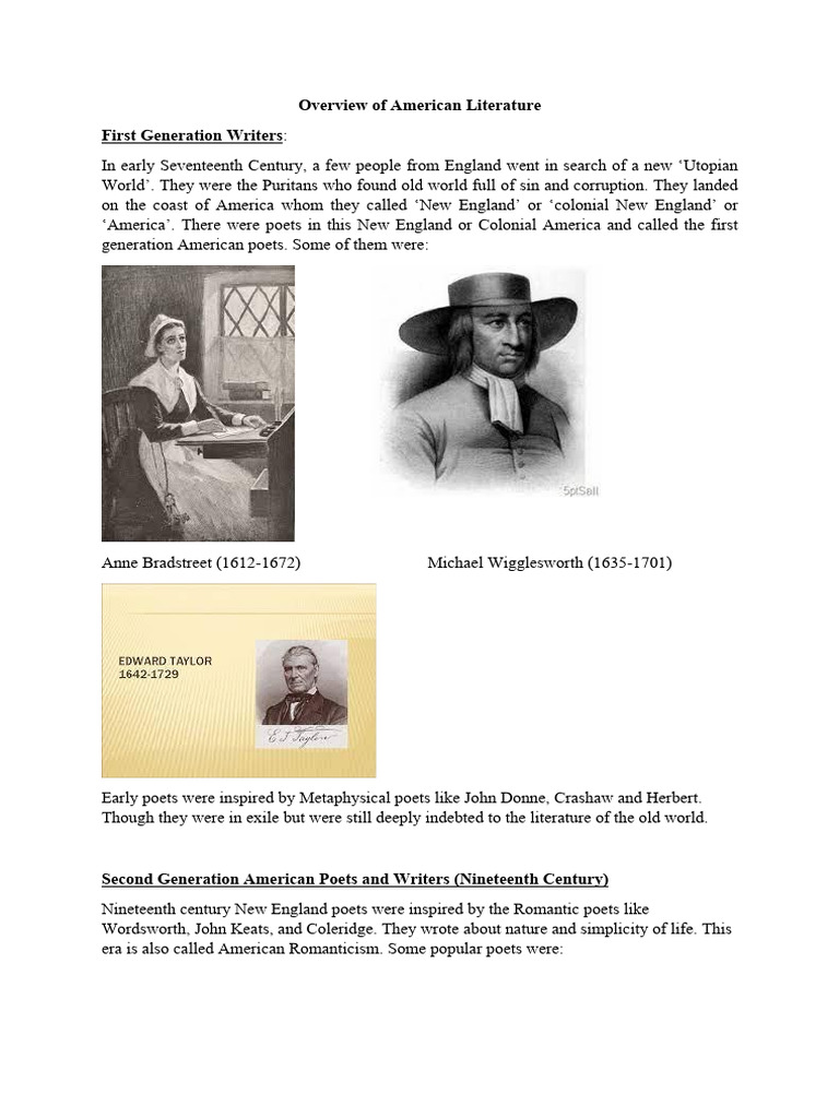 Overview of American Literature | PDF | Romanticism | American Literature