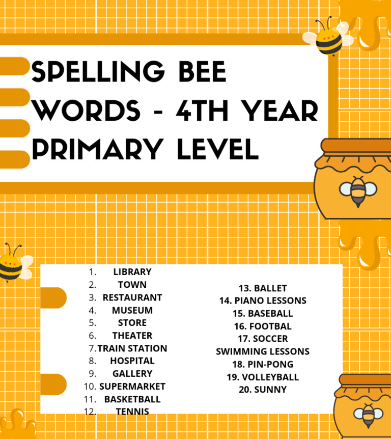 SPELLING_BEE_-_4TH_GRADE | PDF