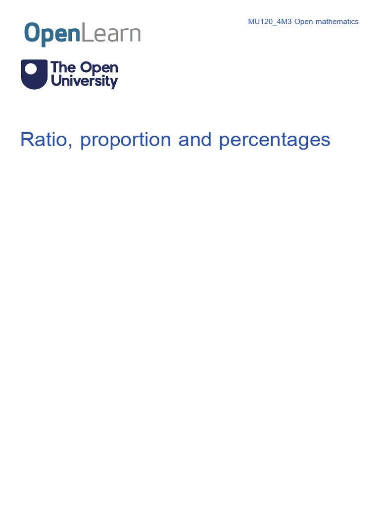 ratio__proportion_and_percentages_printable | PDF | Percentage | Ratio