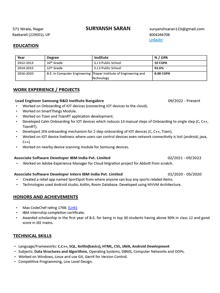Computer Engineer Resume Overview | PDF | Computing | Computer Science