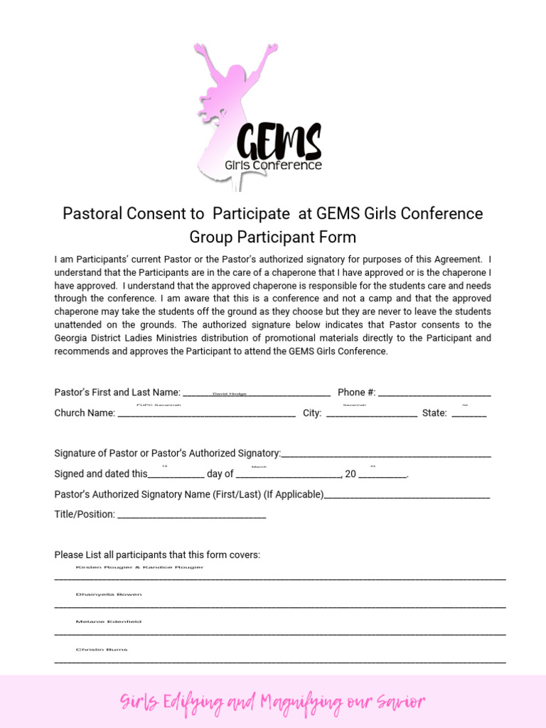 GEMS Pastoral Consent Group | PDF