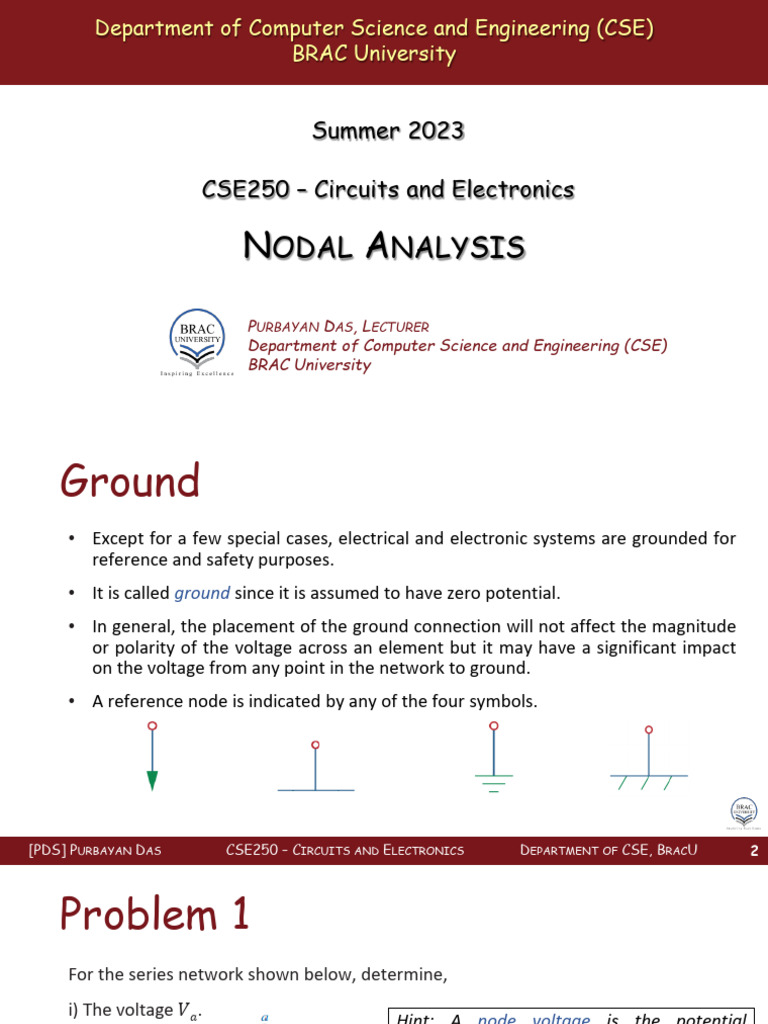 Nodal Analysis | PDF | Electrical Network | Voltage