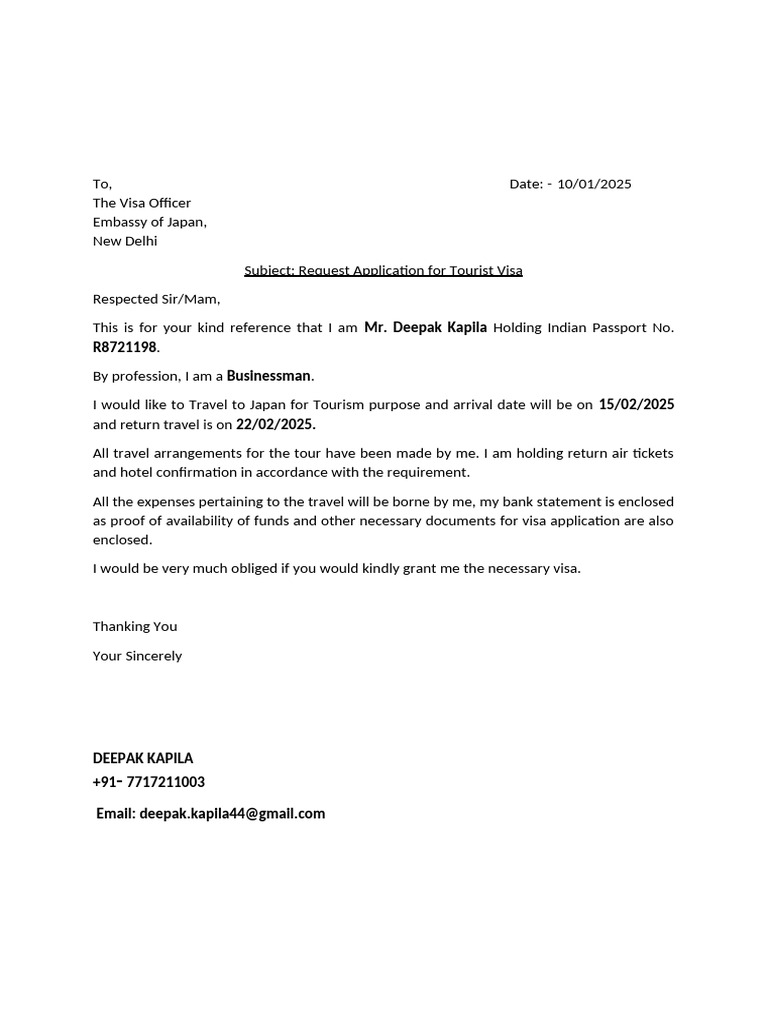 Deepak Cover Letter Japan | PDF