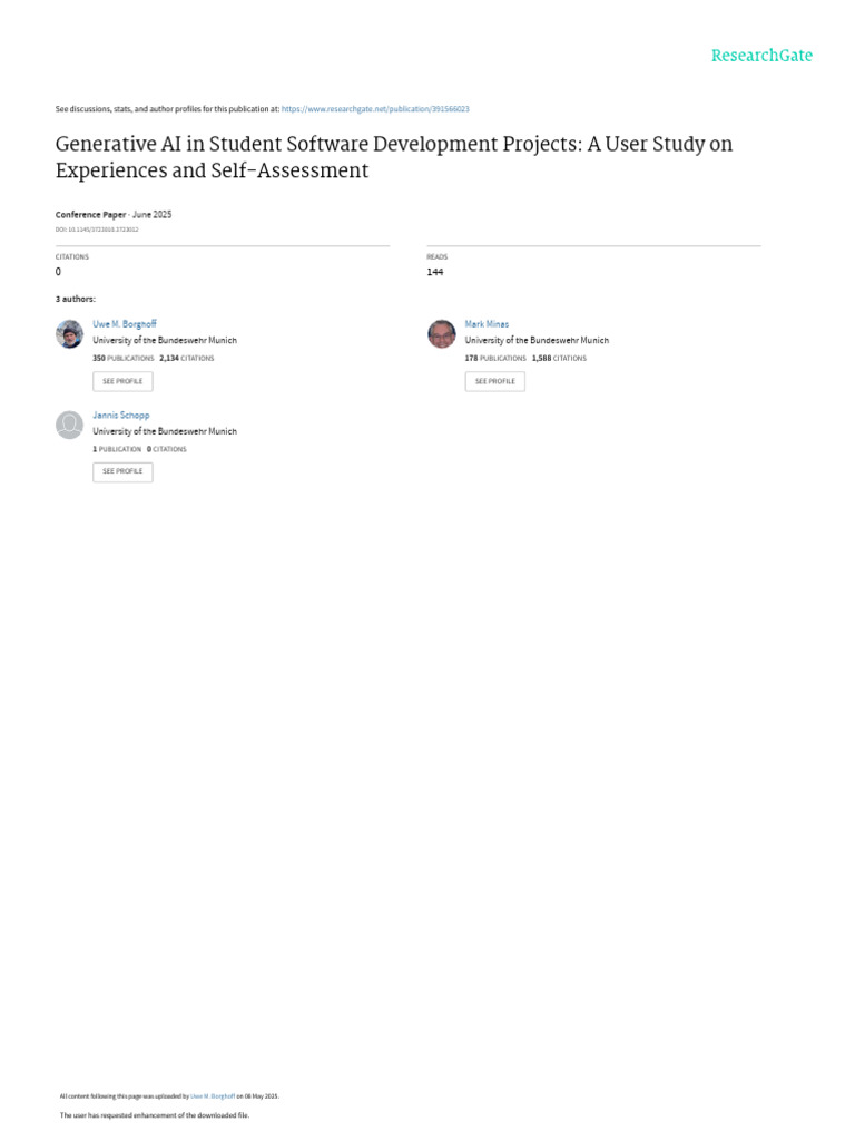 2025 ECSEEGenerative AIin Student Software Development Projects | PDF | Artificial Intelligence ...