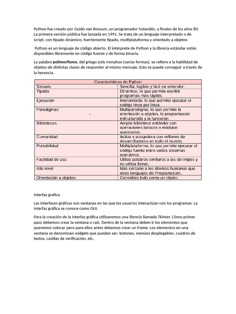 Python Fue Creado Por Guido Van Rossum | PDF