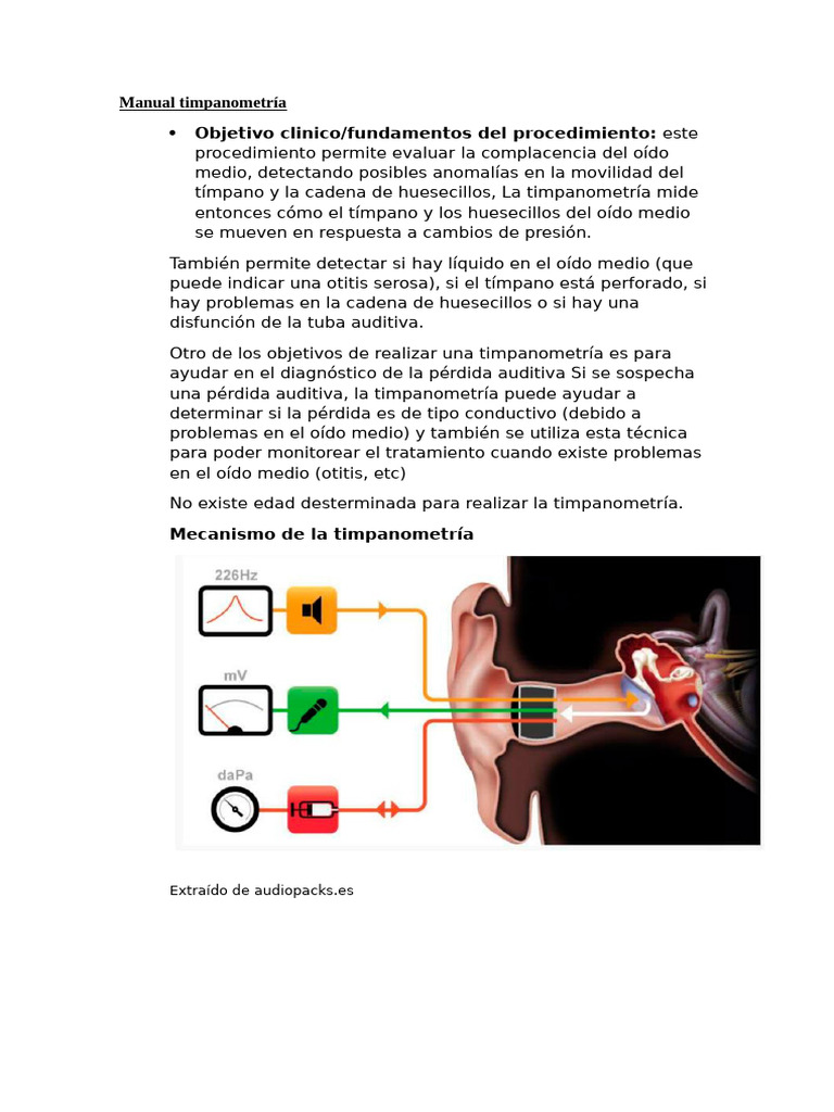 Manual Timpanometria | PDF | Escuchando | Oído