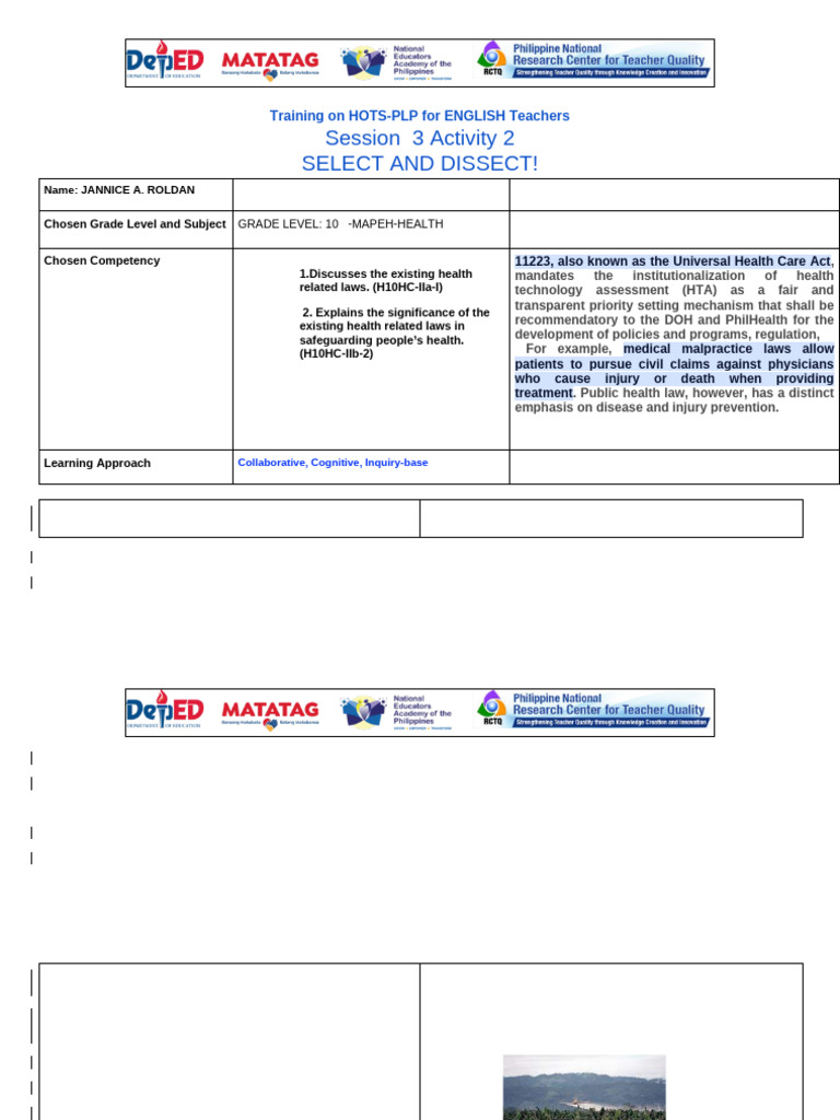 Learning Approach Sample | PDF | Learning | Health Care