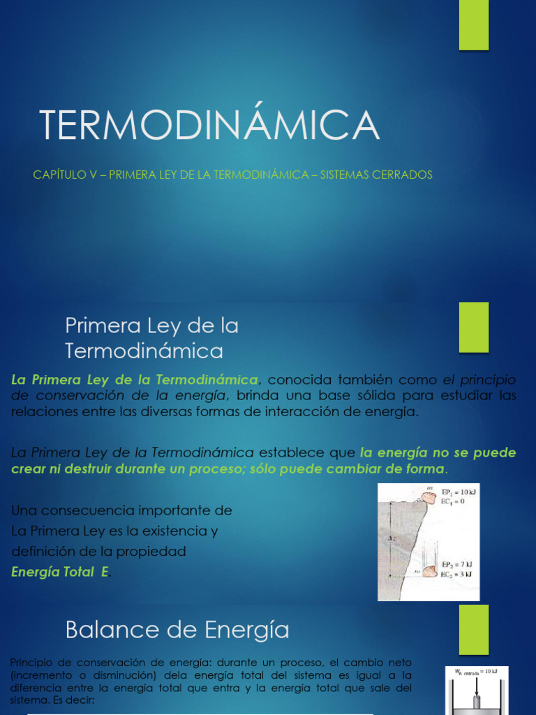 TERMODIN - 5primera Ley de La Termodinámica - Sistemas Cerrados | PDF | Entalpía | Temperatura