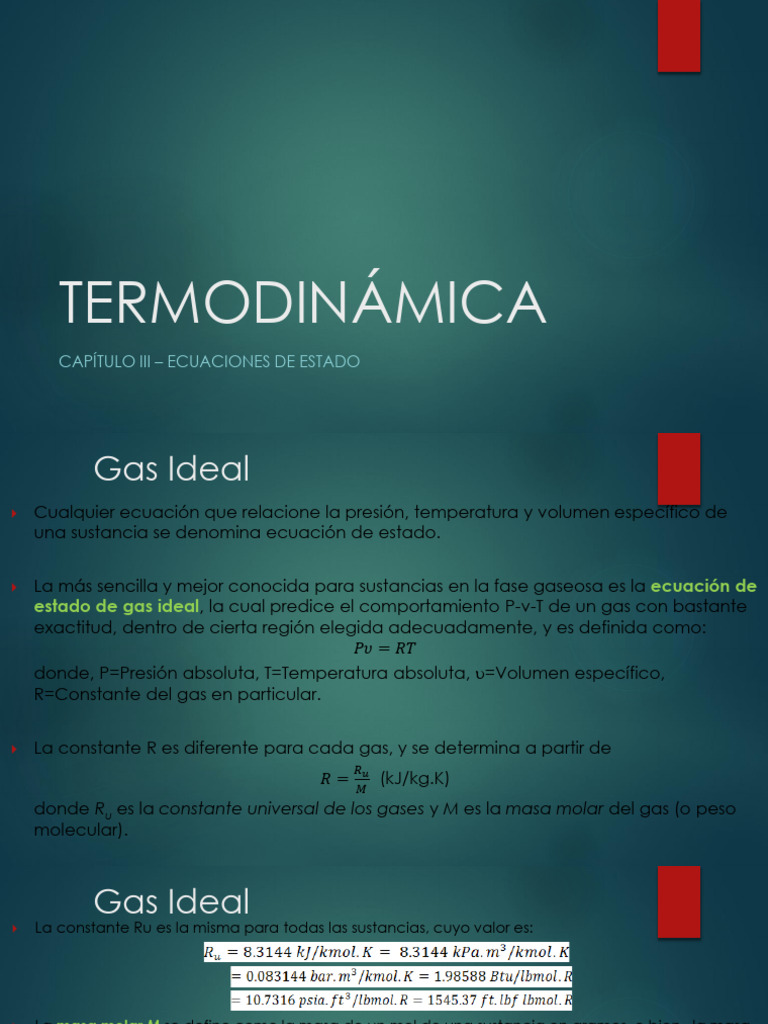 TERMODIN - 3ecuaciones de Estado | PDF | Gases | Química