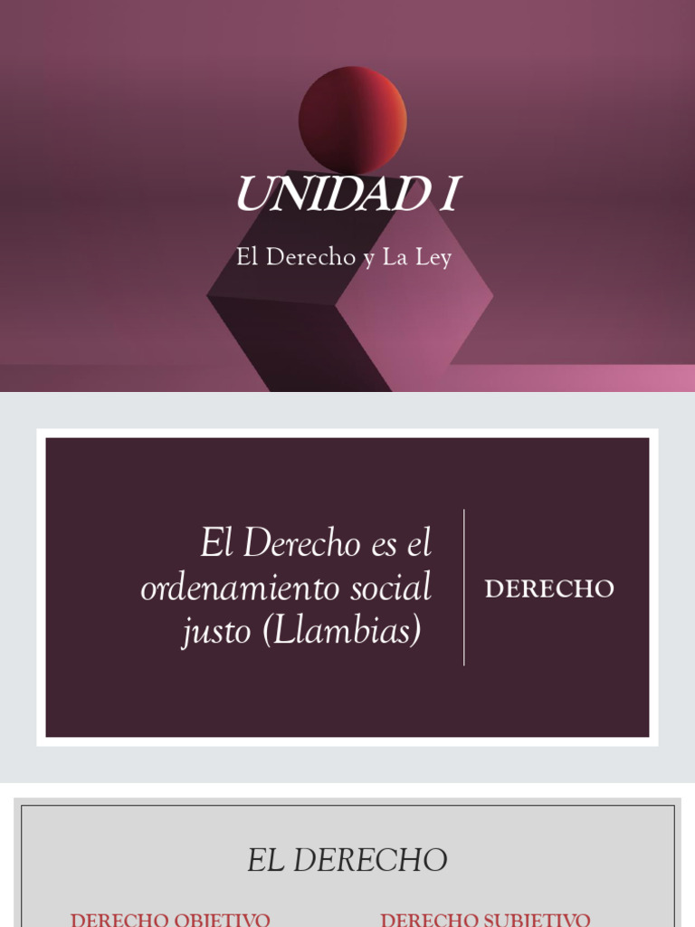 Unidad I El Derecho y La Ley | PDF | Derechos | Justicia