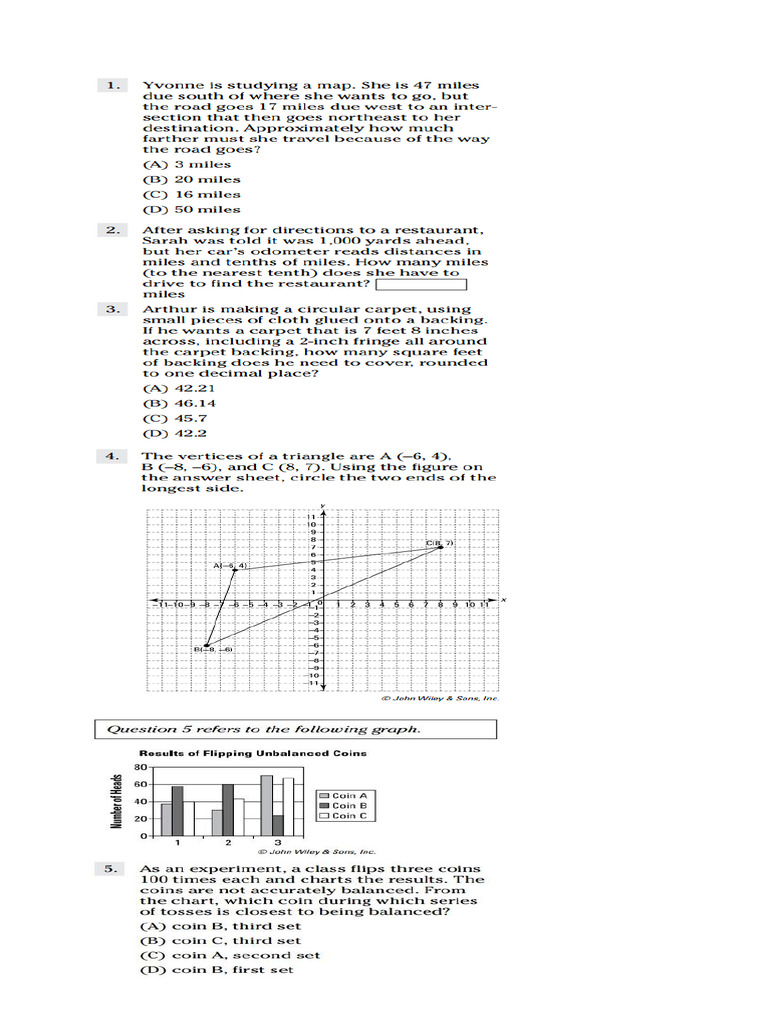 GED Mathematical Reasoning(Test 17) | PDF