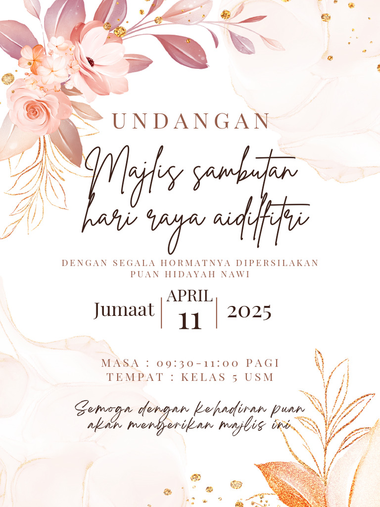 Majlis Sambutan Hari Raya Aidilfitri 5 Usm | PDF