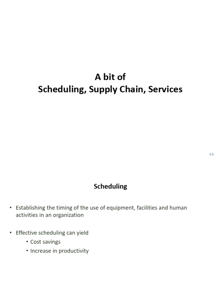 POM - Scheduling & Supply Chain and Services | PDF | Business | Economies