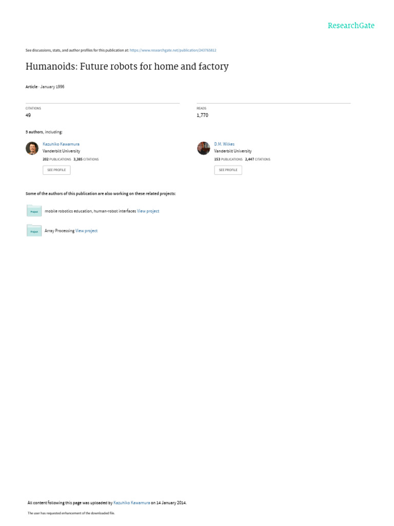 Humanoids Future Robots For Home and Factory | PDF | Robot | Robotics