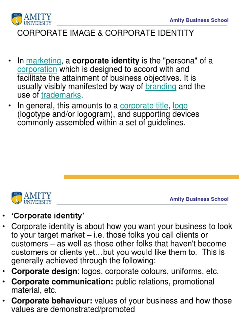 Understanding Corporate Identity & Image | PDF