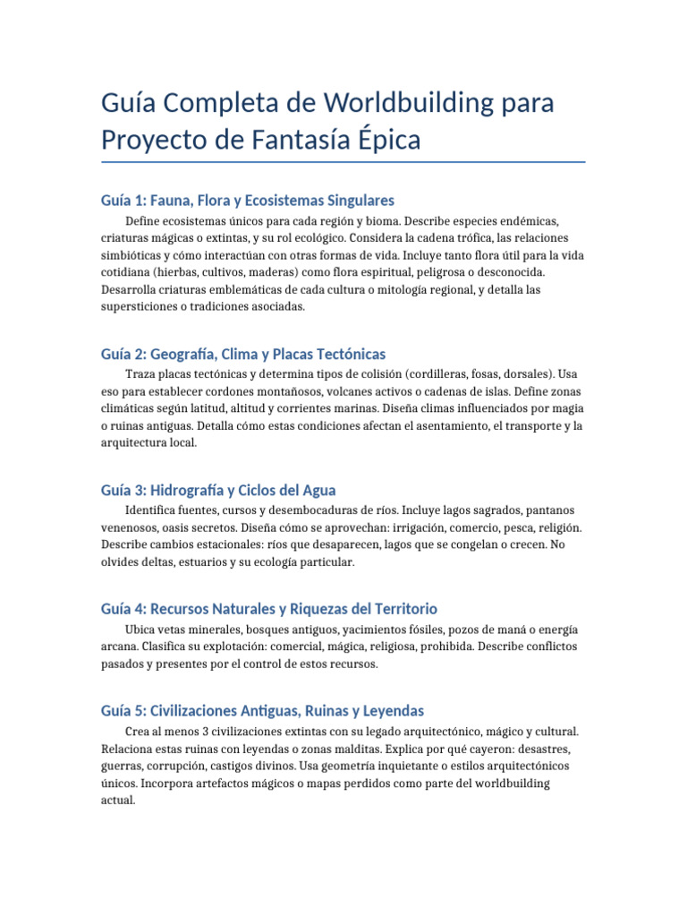 Guia Completa Worldbuilding Extendida | PDF | Ecosistema | Comercio