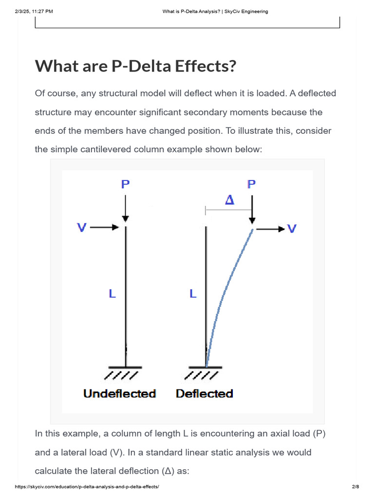 What Is P-Delta Analysis - SkyCiv Engineering | PDF | Applied Mathematics | Mechanical Engineering