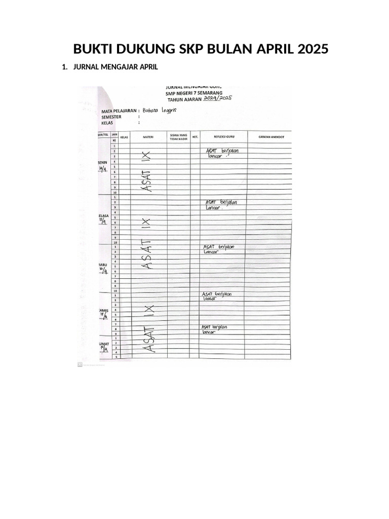 April Dokumen Kelengkapan SKP 2025 | PDF