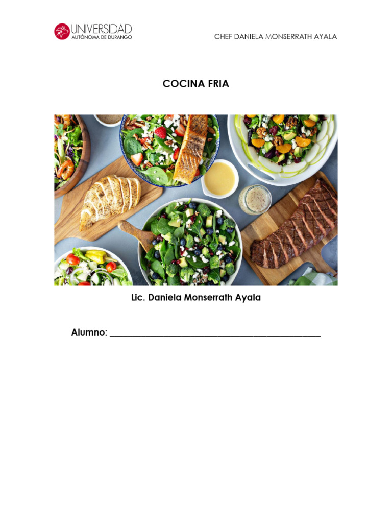 Cocina Fria 1.2.3.4 | PDF | Vinagreta | ensalada