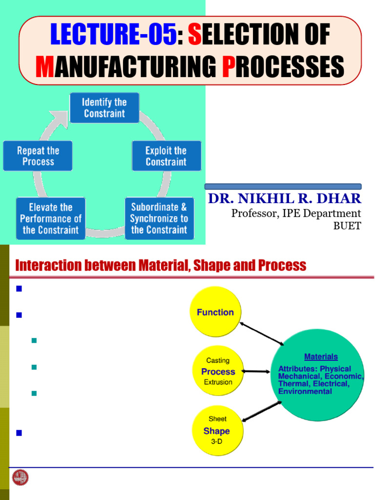 Lecture 05 IPE 305 Lecture Manufacturing Process II | PDF | Engineering | Casting
