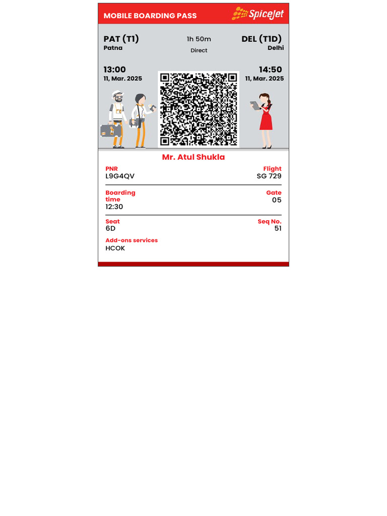 Mobile Boarding Pass PNR L9G4QV11 Mar 2025PatnatoDelhiforMR ...