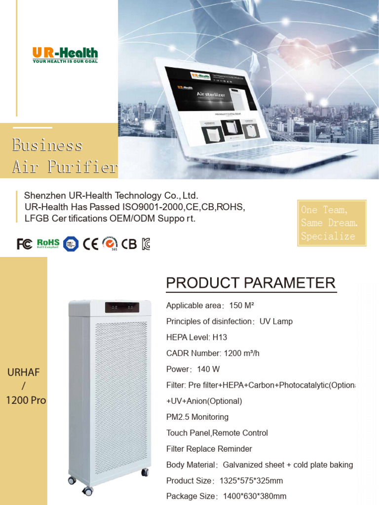 H13 HEPA Air Purifiers with CE Certification | PDF | Ultraviolet ...