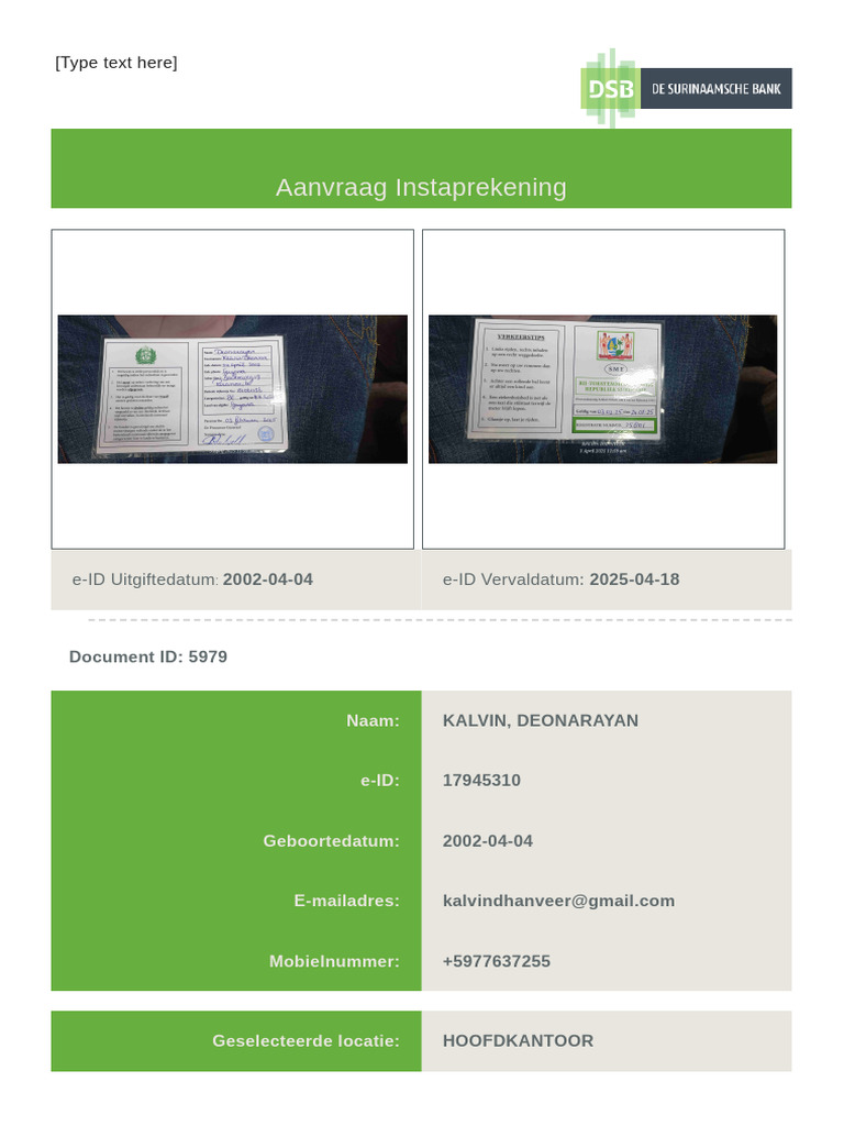 DSB Instaprekening Copy | PDF