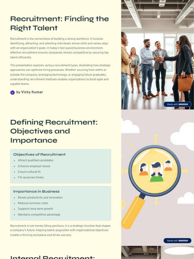 Recruitment Finding The Right Talent | PDF | Recruitment | Employee ...