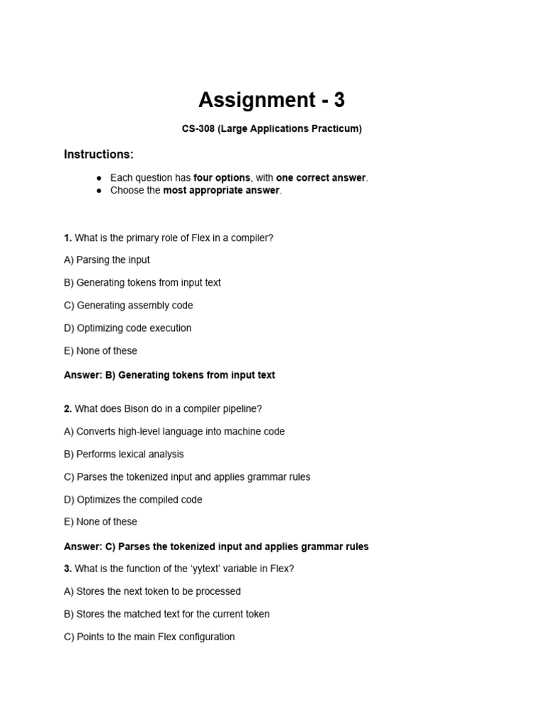 Assignment 3 NPTEL CS-308 | PDF | Parsing | Computing