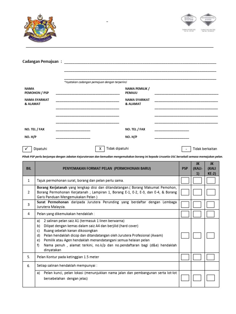 Borang Pre Consult Kerjatanah | PDF