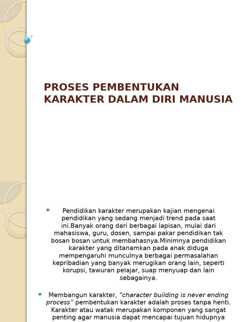 Proses Pembentukan Karakter Dalam Diri Manusia | PDF