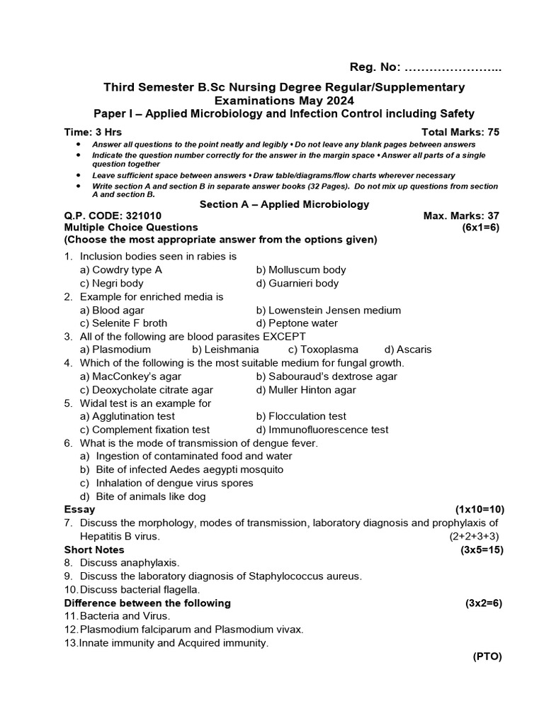 KUHS Microbiology Exam Paper 2024 | PDF | Medicine | Pharmacology