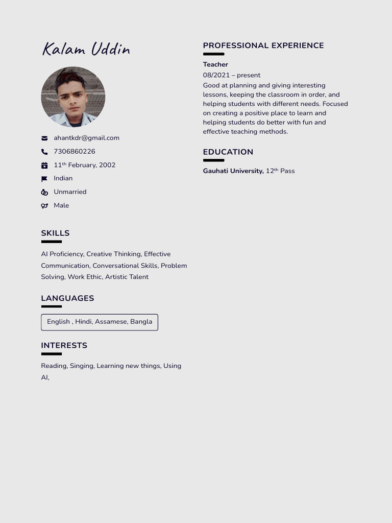 Kalam Uddin FlowCV Resume 20250520 | PDF