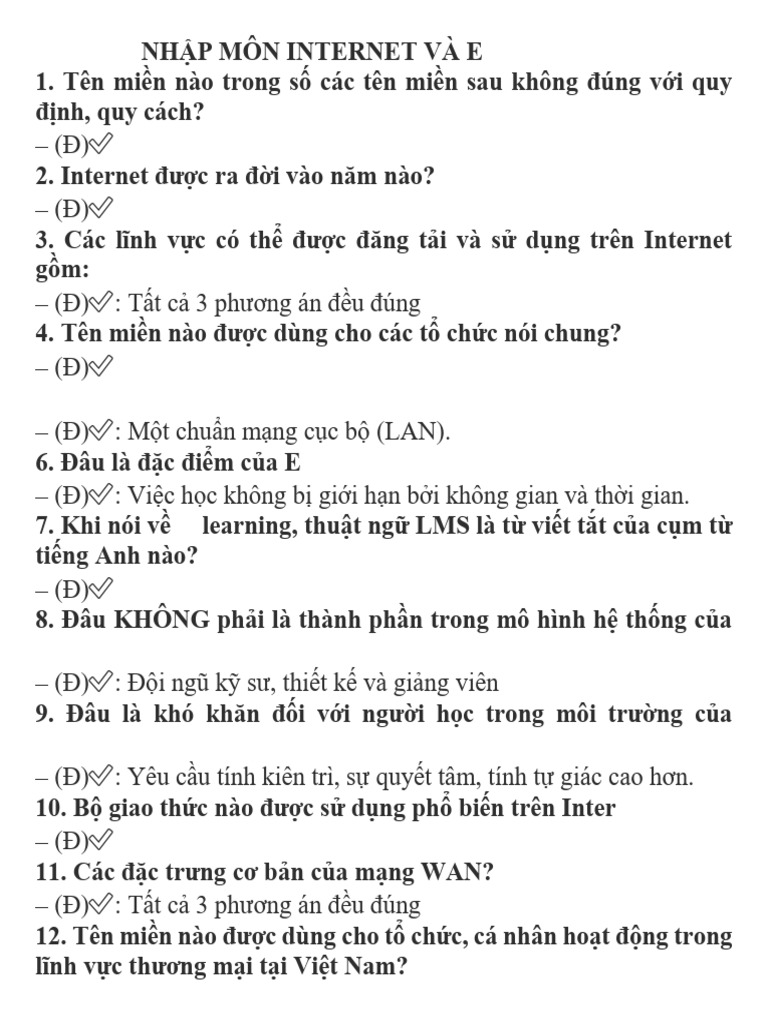 Nhập Môn Internet Và Elearning | PDF