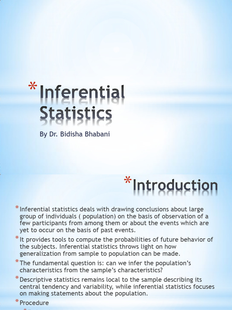 Data Analytics_Module 2_Inferential Statistics | PDF | Estimator | Sampling (Statistics)