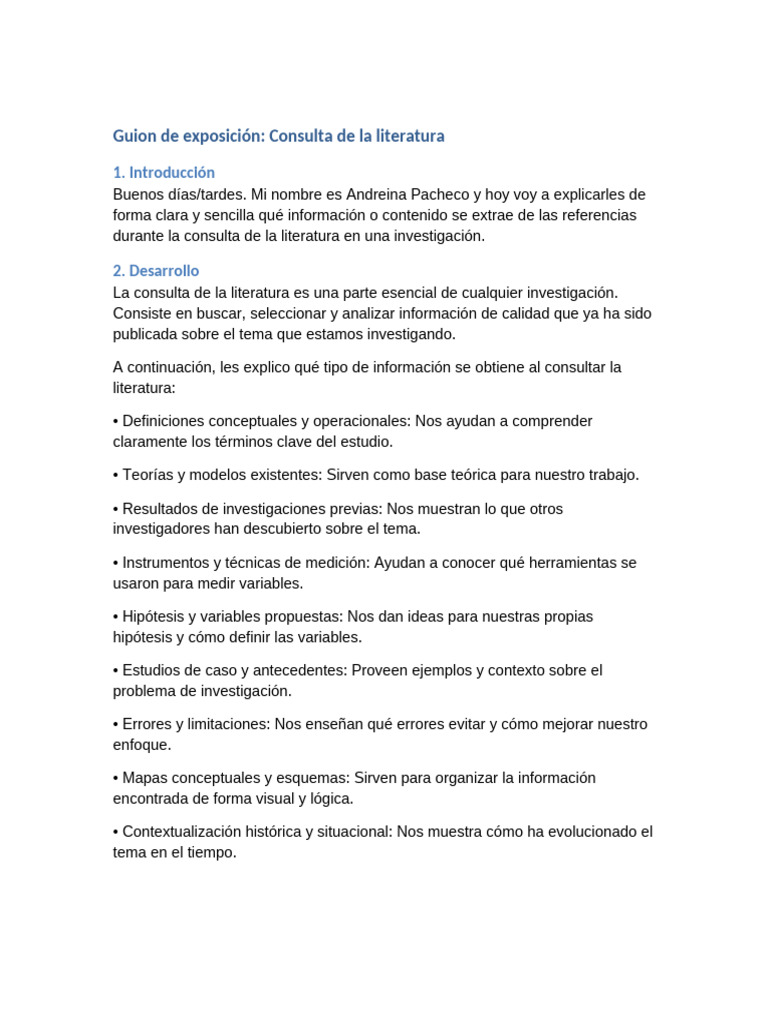 Guion Consulta de La Literatura Andreina | PDF