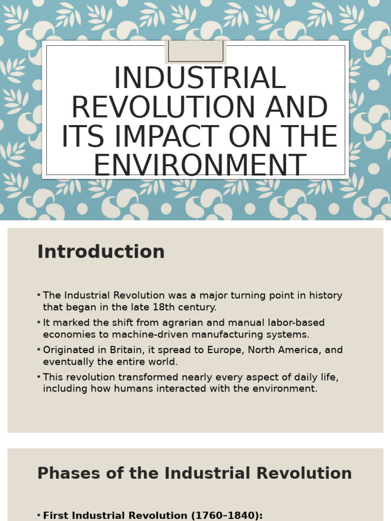 Industrial Revolution and Its Impact On The Environment | PDF | Climate ...