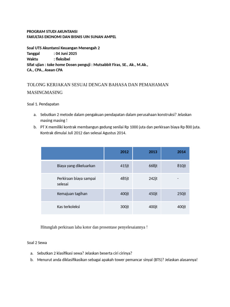 Soal UAS AKM 2 | PDF