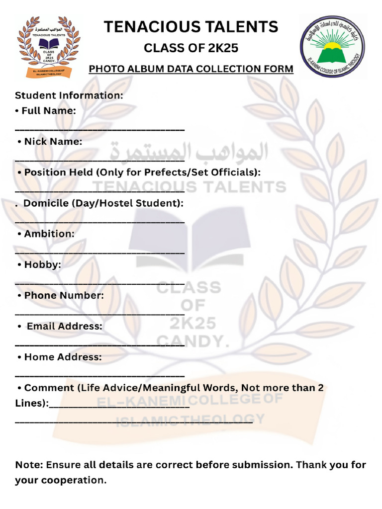 TT 25 PH Bio-Data Form-1 | PDF