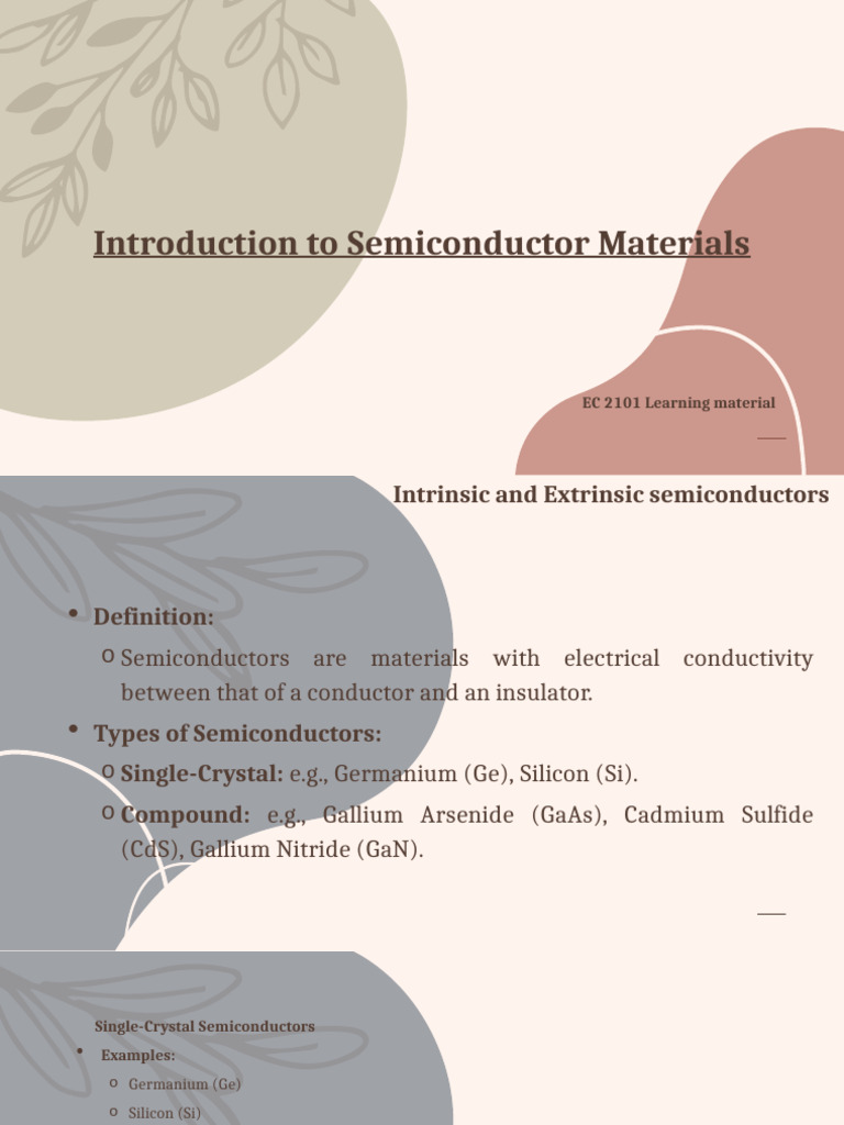 Introduction To Semiconductor Materials | PDF | Semiconductors | Gallium Arsenide