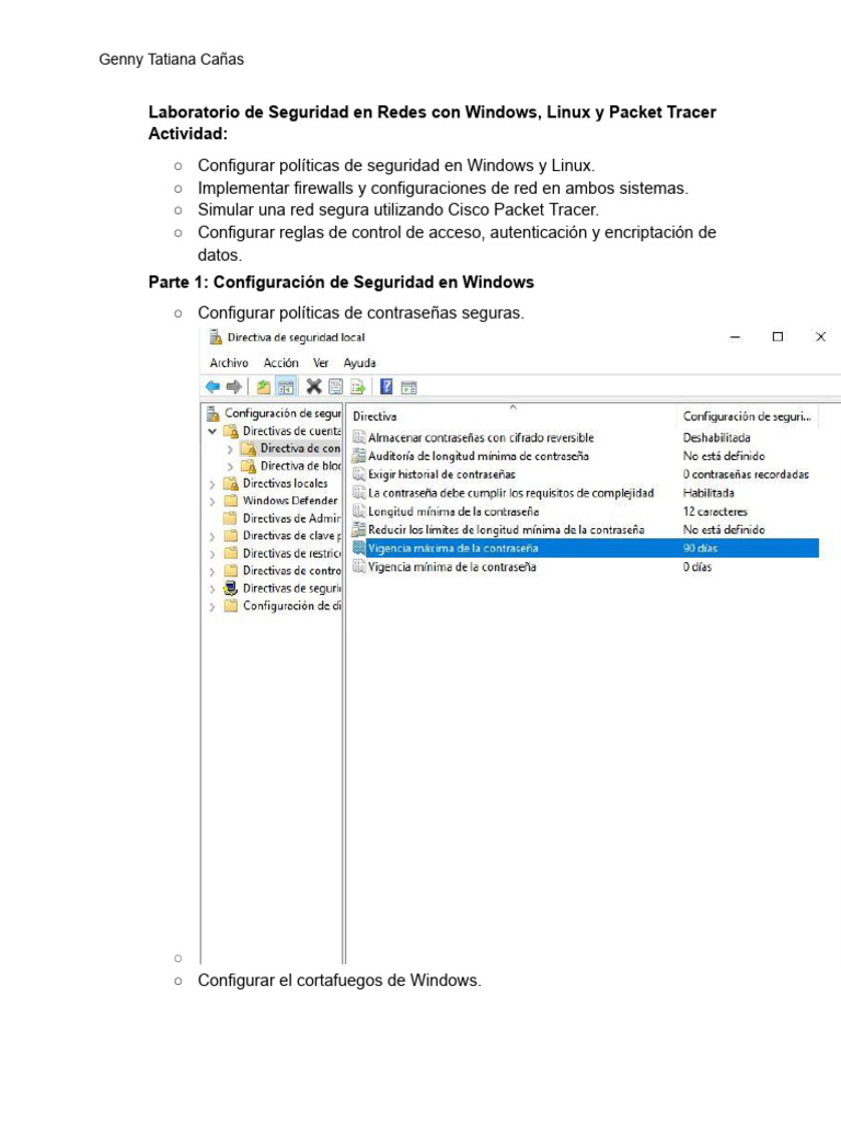 Laboratorio de Seguridad en Redes con Windows, Linux y Packet Tracer Actividad_ (1) | PDF