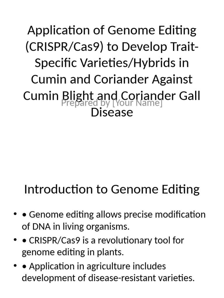 CRISPR Cumin Coriander Presentation | PDF