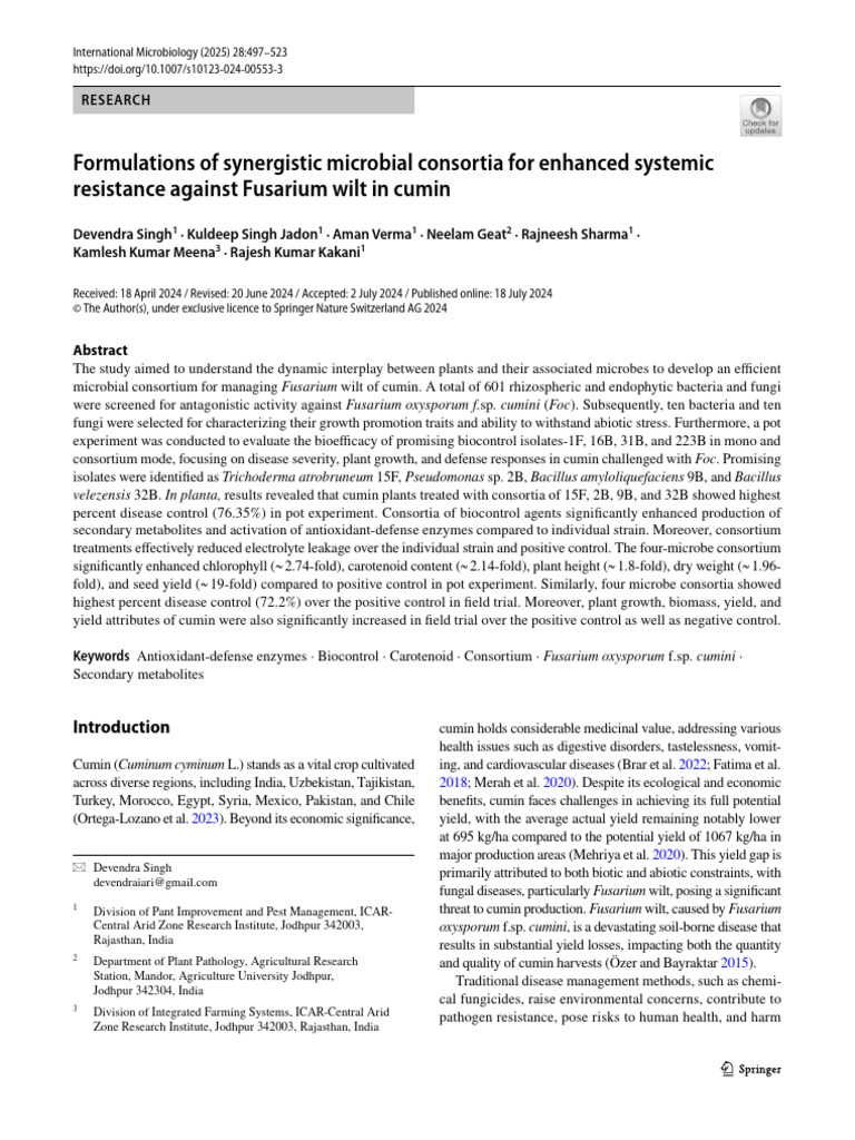 Formulations of Synergistic Microbial Consortia For Enhanced Systemic ...